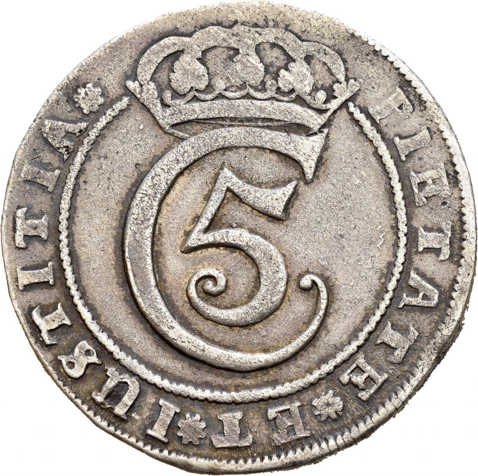 1681 Danmark 4 mark Christian V., 1+ – Oslo Myntgalleri