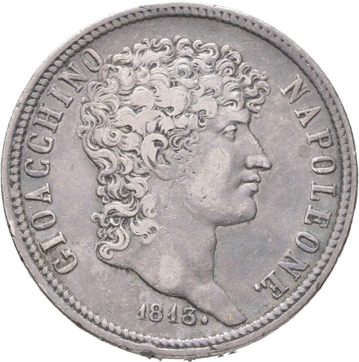 1813 Napoli 5 lire Joachim Murat, 1+ – Oslo Myntgalleri