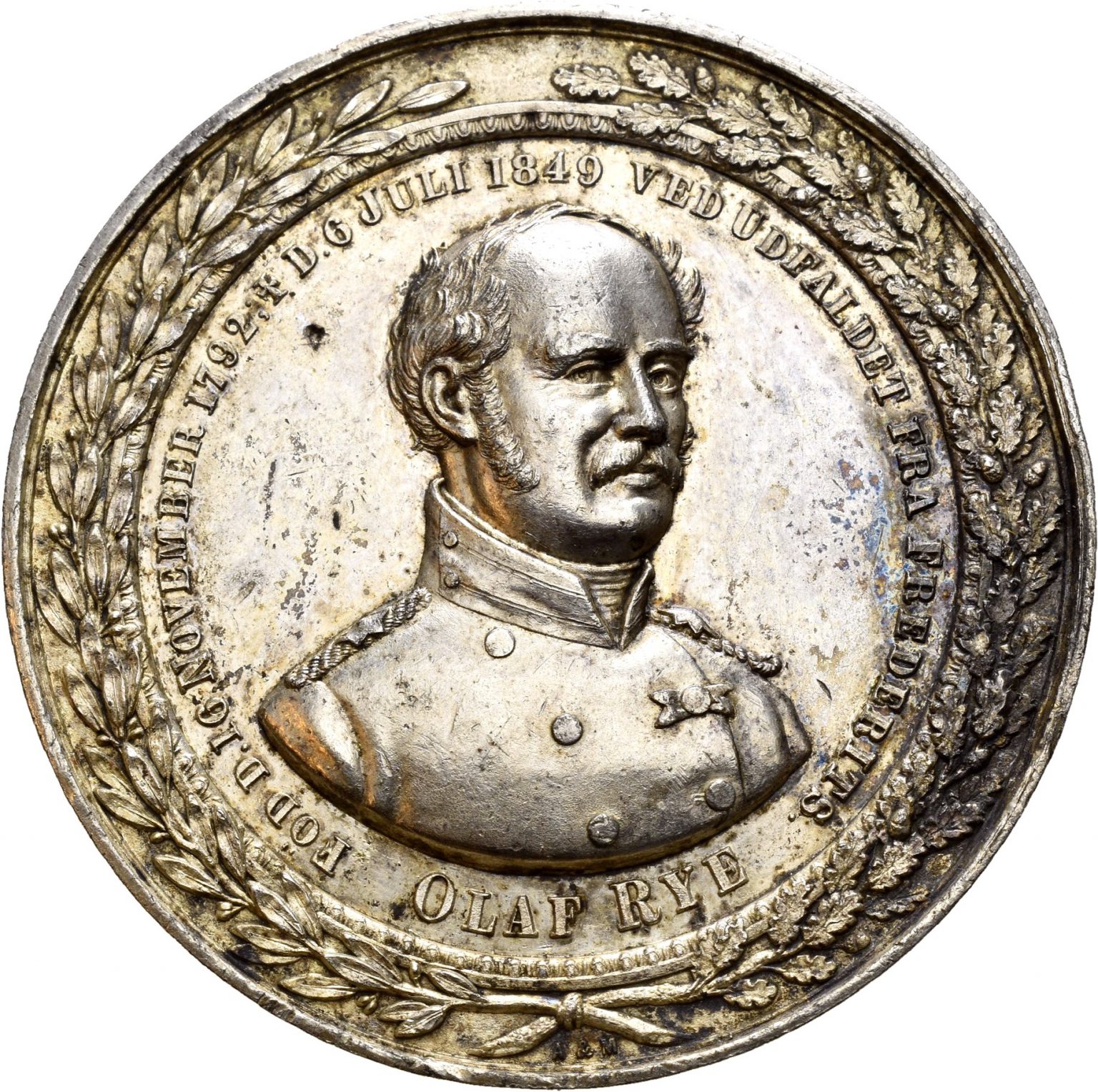Generalmajor Olaf Rye, tinn, 45 mm, 01 – Oslo Myntgalleri