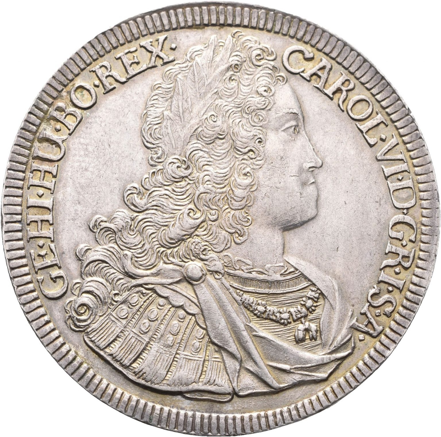1727 Det Tysk-romerske riket 1 reichstaler Karl VI (1711-1740), 28,93 g ...
